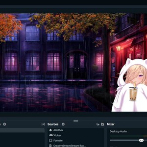 Animated Streaming Backdrop Rainy Streets Twitch Youtube Vtuber ...