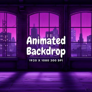 Animated Streaming Backdrop Purple Rainy Twitch Vtuber - Etsy