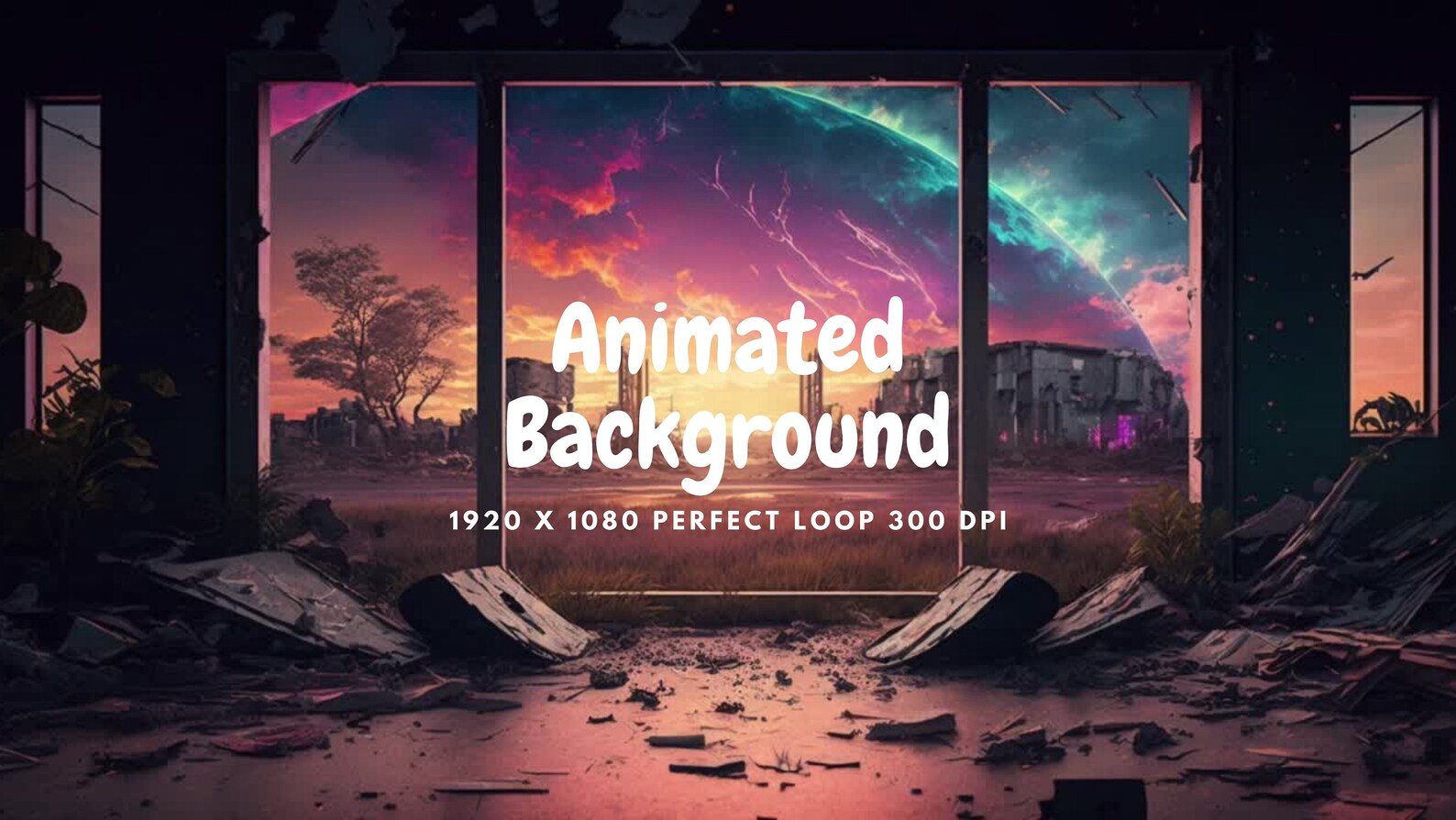 Animated Background Dystopian Post Apocalyptic Themed Backdrop - Etsy