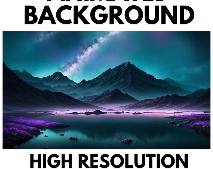 Animated Background Galaxy Scene - Space Theme Digital Art - Mountain ...