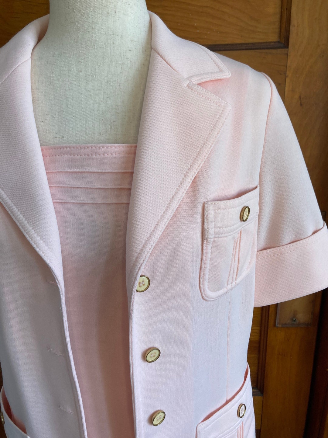 1960s Butte Knit Pink Dress Set - Etsy