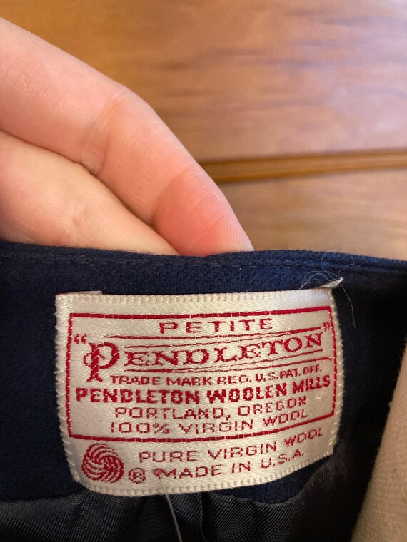 80s Pendleton Indigo Wool Collarless Blazer - Gem