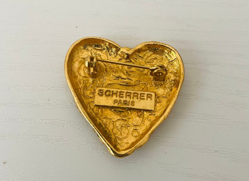 Scherrer Paris Vintage Romantic Heart Pin Brooch Haute Couture - Etsy
