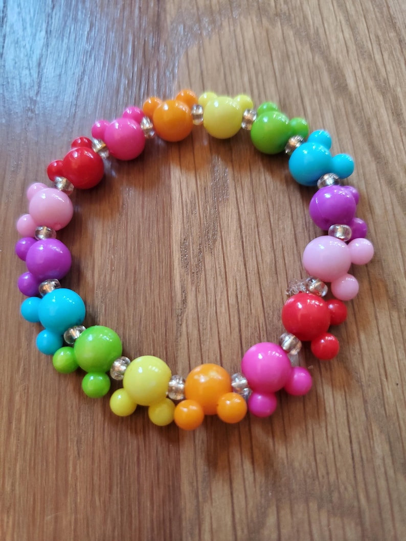 Disney Rainbow Mickey Mouse Preppy Friendship Beaded Bracelet - Etsy