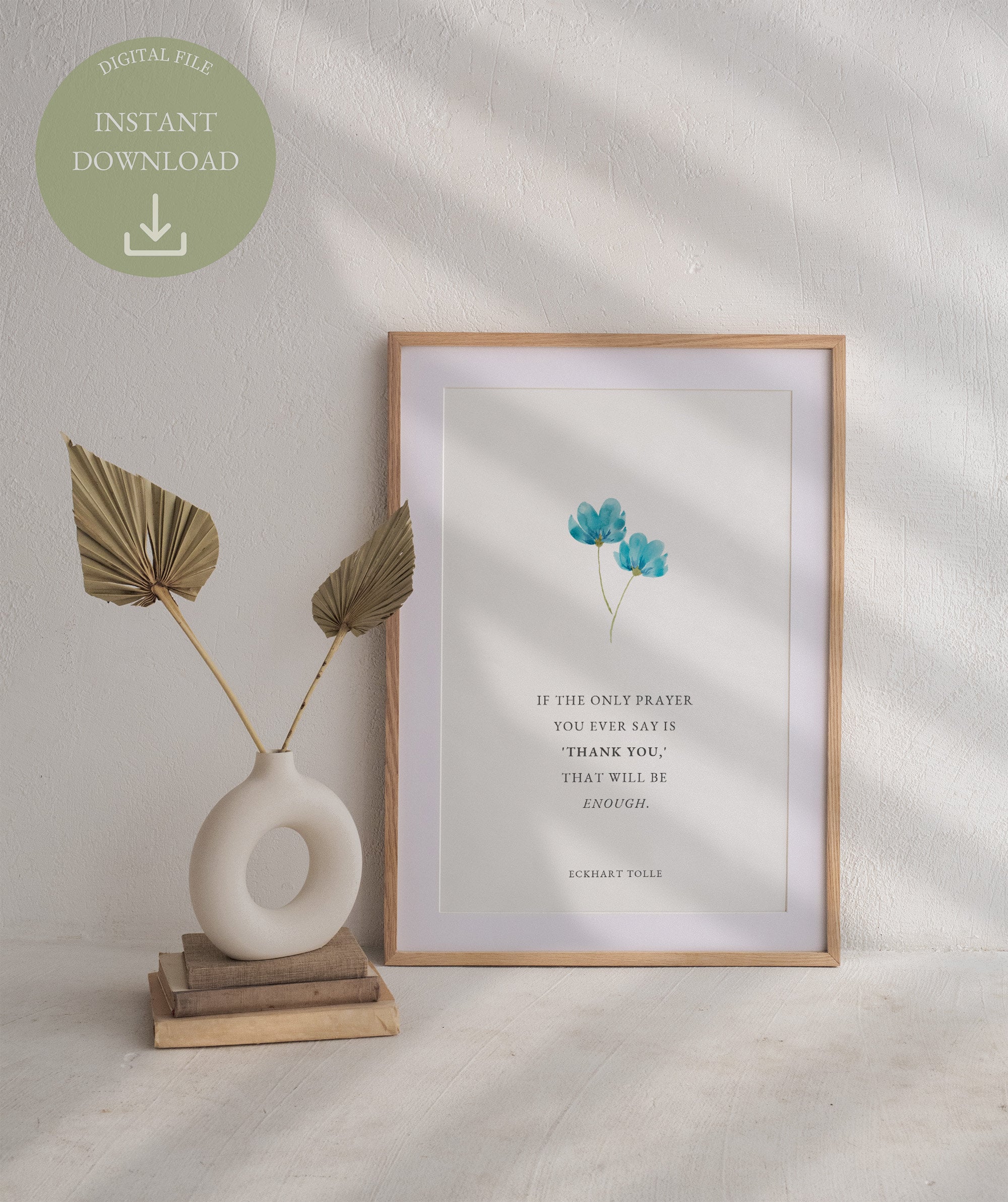 Eckhart Tolle Quote Print: Thank You, Positive Affirmation (digital ...