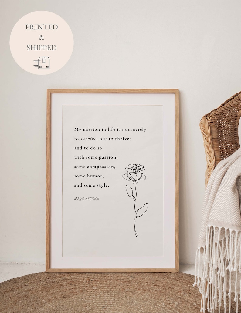 Maya Angelou Quote Poster: Feminist Motivational Wall Art - Etsy