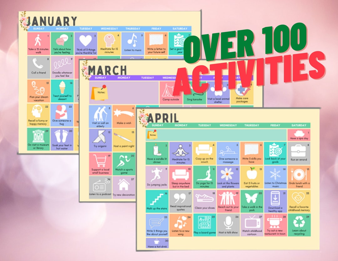 Printable Activity 2023 Calendar Fun Daily Activity Planner - Etsy ...