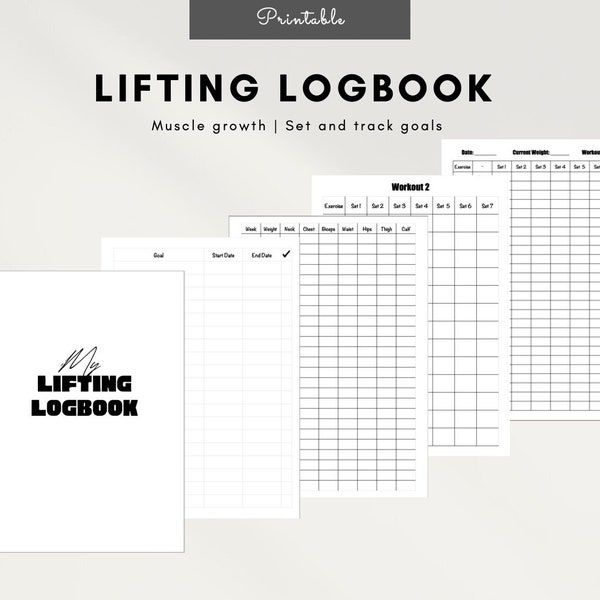Weight Lifting Logbook Printable - Etsy