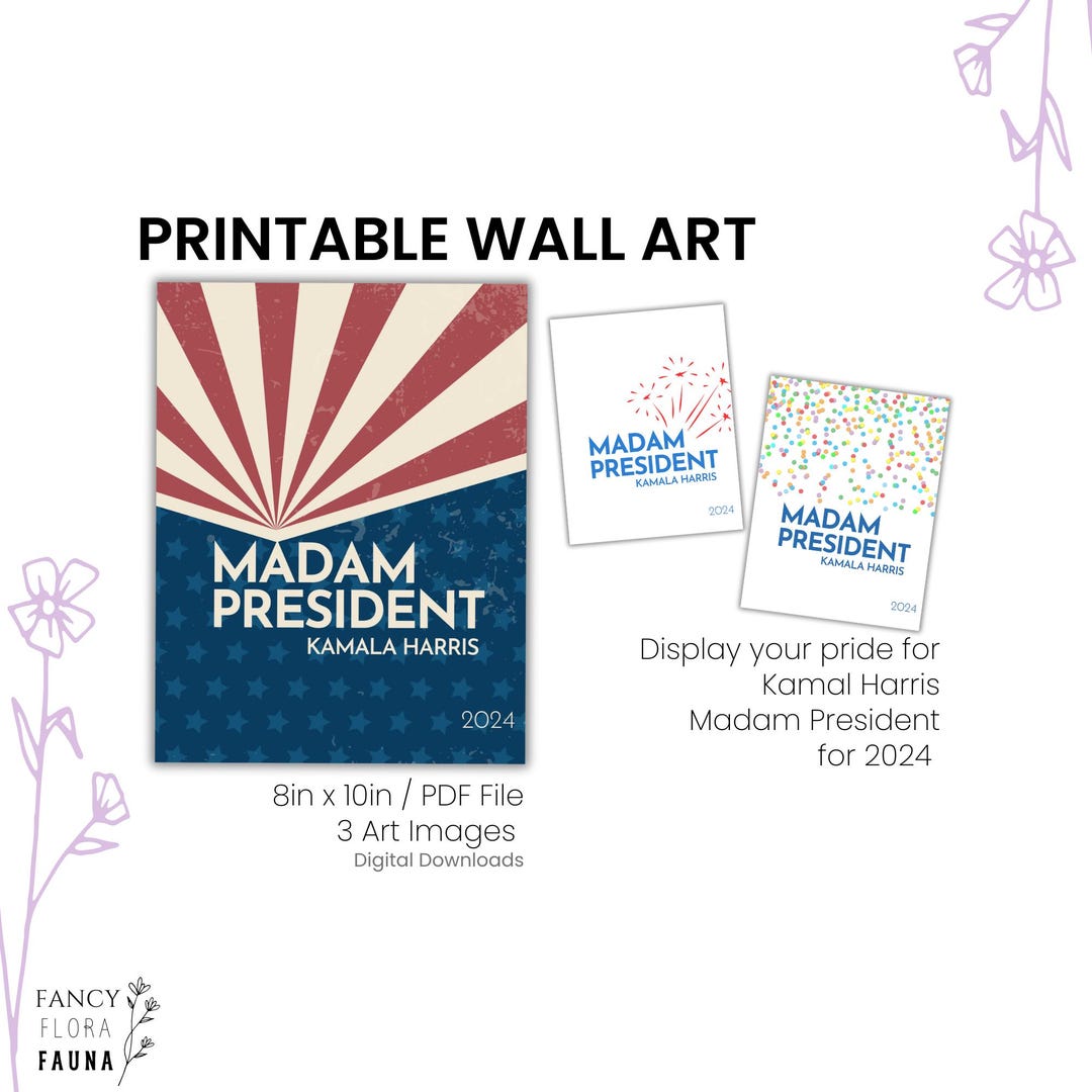 Kamala Harris Madam President Printable Wall Art for Classroom House ...