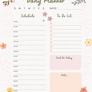 DAILY PLANNER PRINTABLE to Do List Template Pdf - Etsy