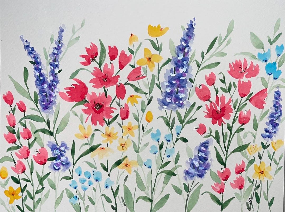 Hand Painted Original - Spring Flowers 9x12 - Etsy