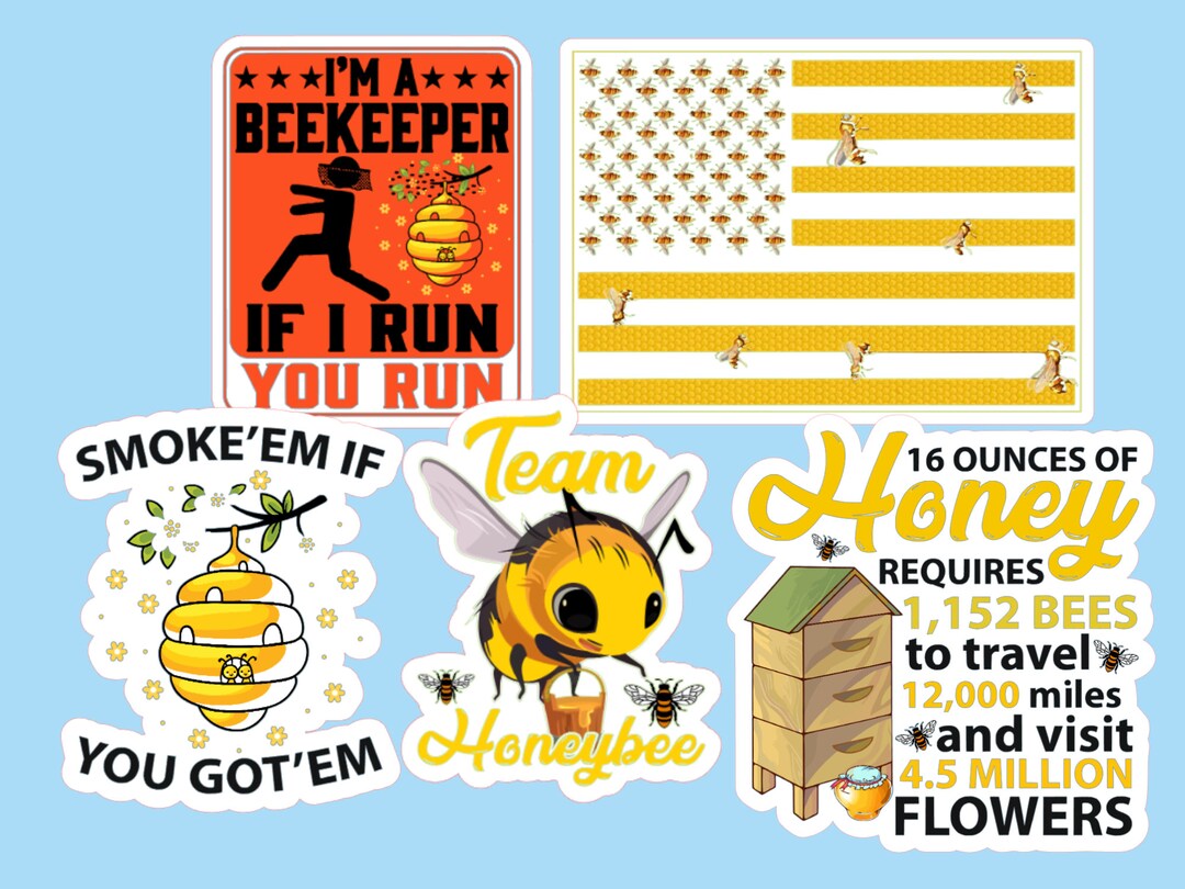5 Bee & Beekeeping Stickers Set - Etsy