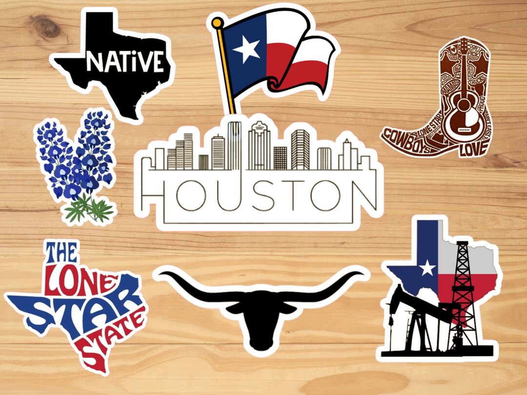 Houston Texas Lone Star State Sticker Set - Etsy
