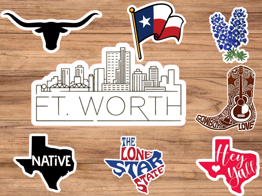 Ft. Worth Texas Lone Star State Sticker Set - Etsy
