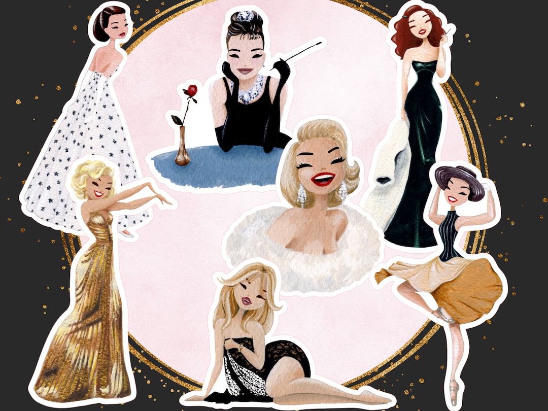 7 Glamour Girl Stickers - Etsy