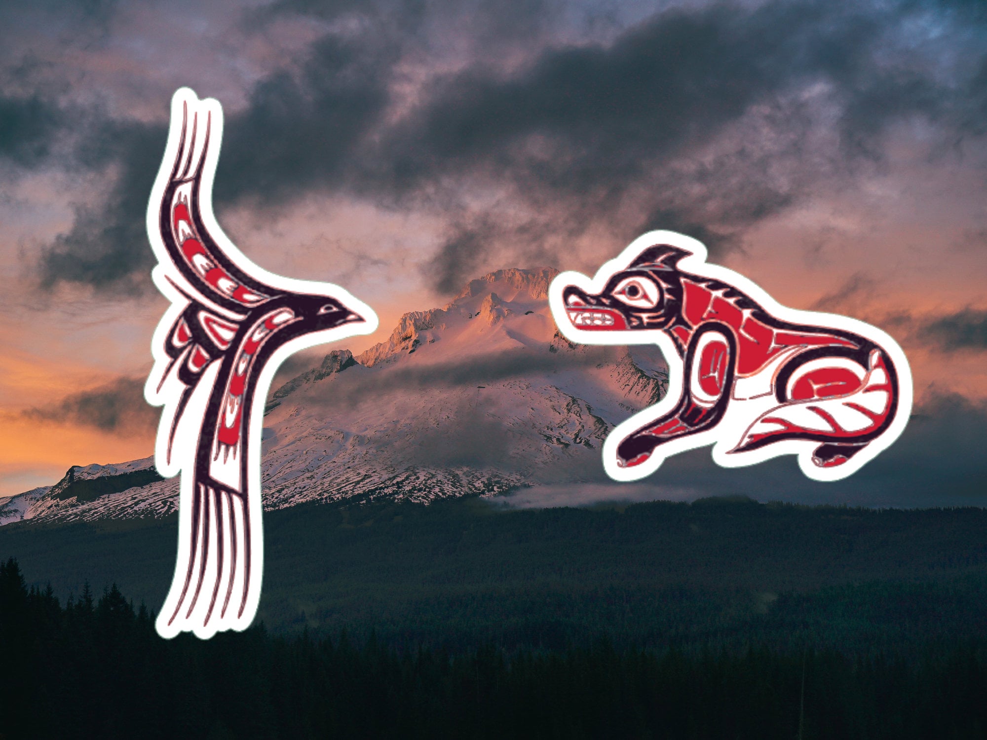 5 Pacific Northwest Native American Art Inspired Sticker Set - Etsy