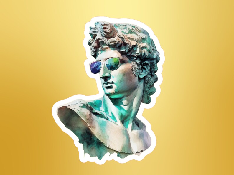 Set of 4 Funny Greek Statues Stickers Set - Etsy