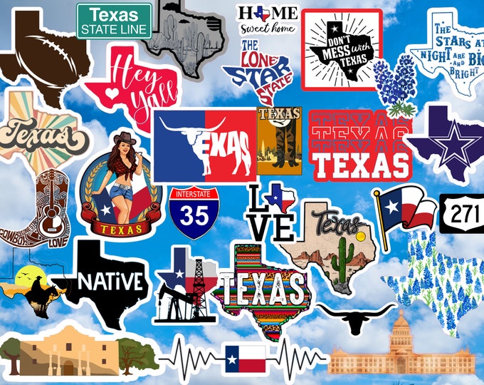 30 Texas Lone Star State Stickers - Etsy