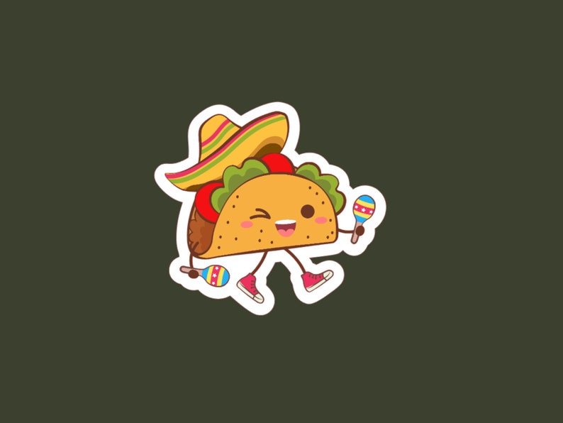 5 Kawaii Taco Sticker Pack - Etsy