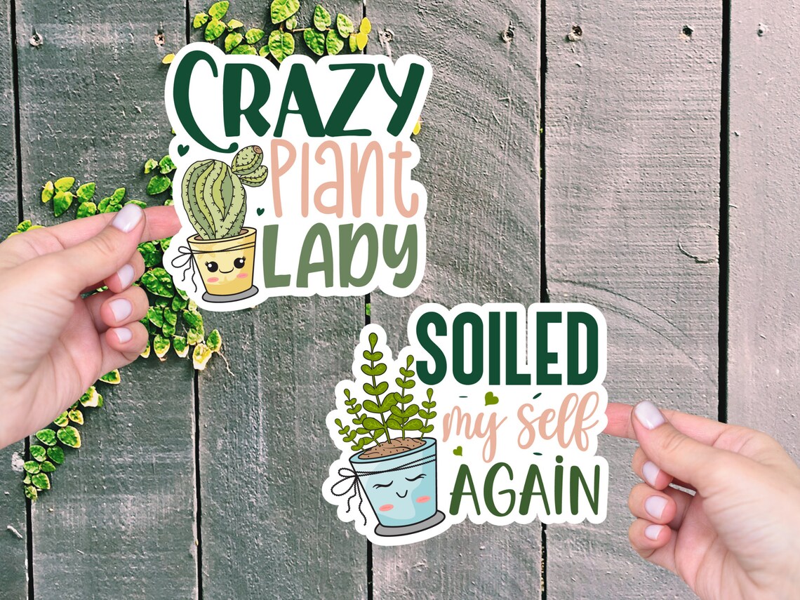 7 Funny Plant Lady Stickers - Etsy