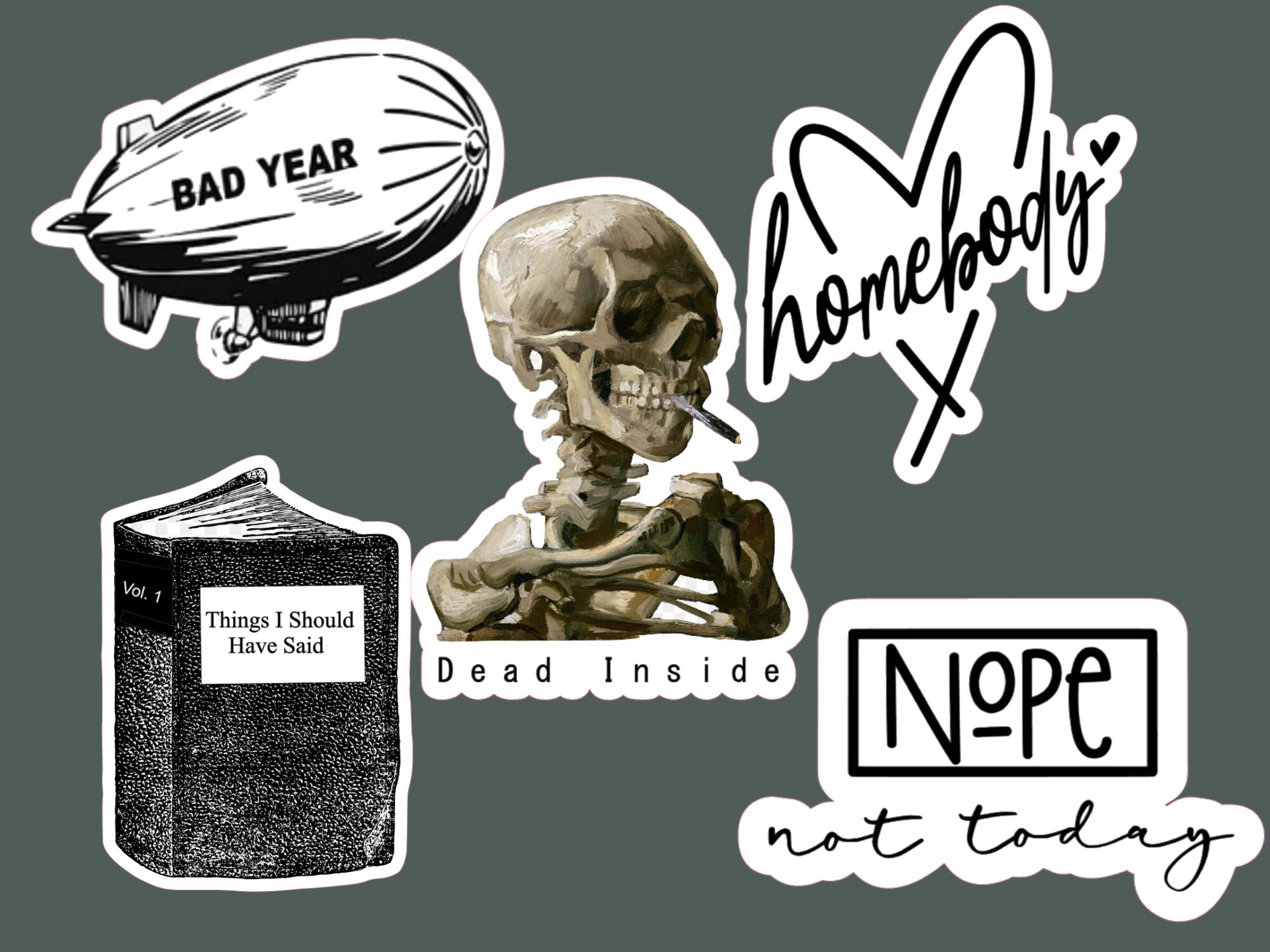 5 Funny Introvert Sticker Set - Etsy