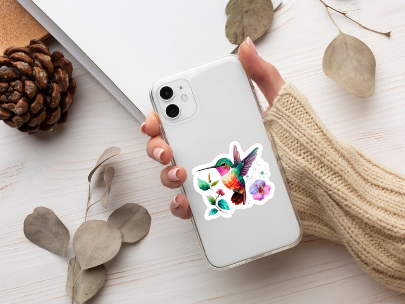 5 Watercolor Hummingbird Stickers Set Waterproof - Etsy