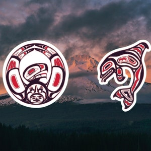 5 Pacific Northwest Native American Art Inspired Sticker Set - Etsy