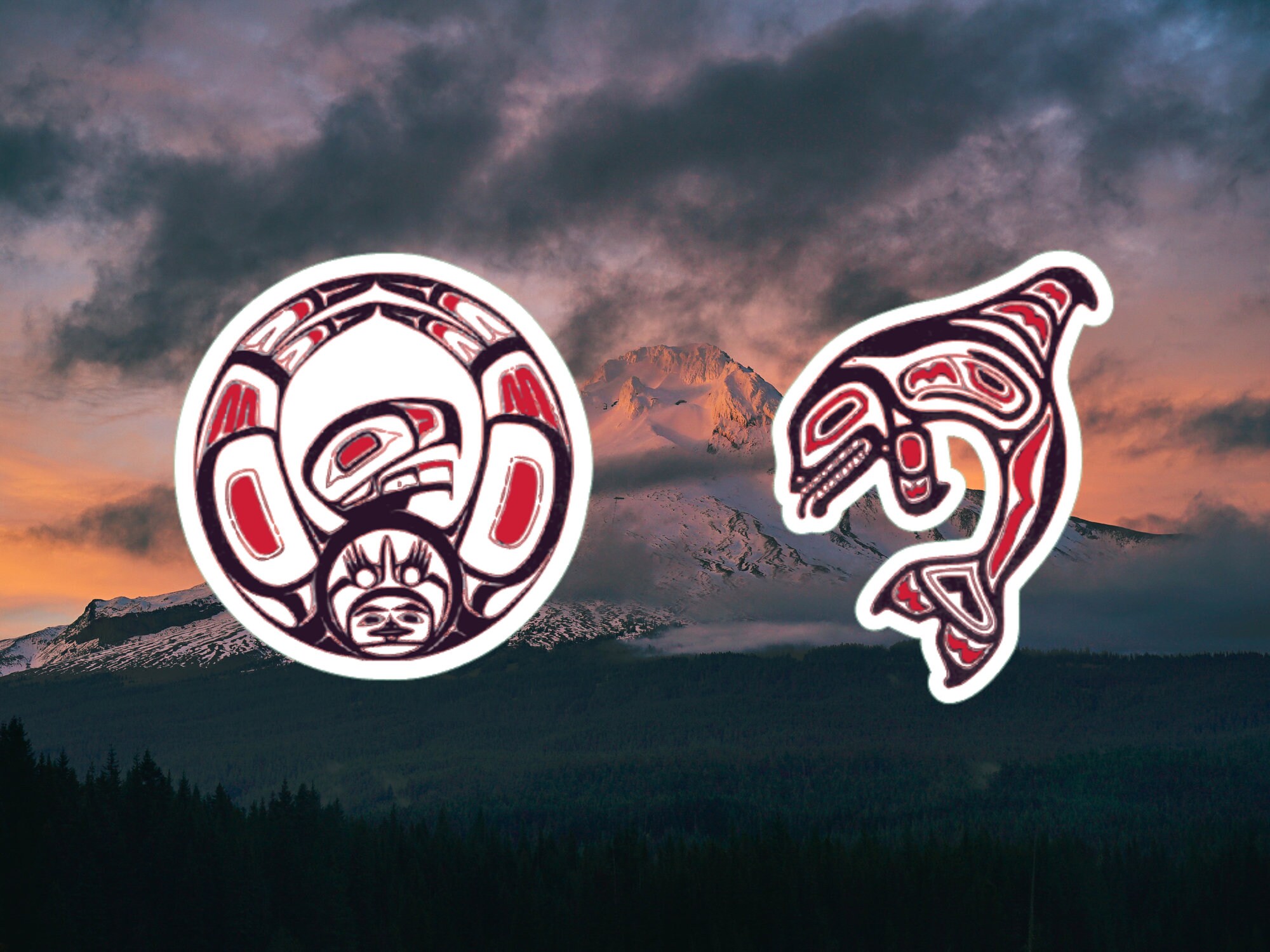 5 Pacific Northwest Native American Art Inspired Sticker Set - Etsy