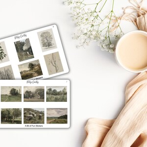 12 Vintage Country Junk Journal Stickers (2 Sheets) - Etsy