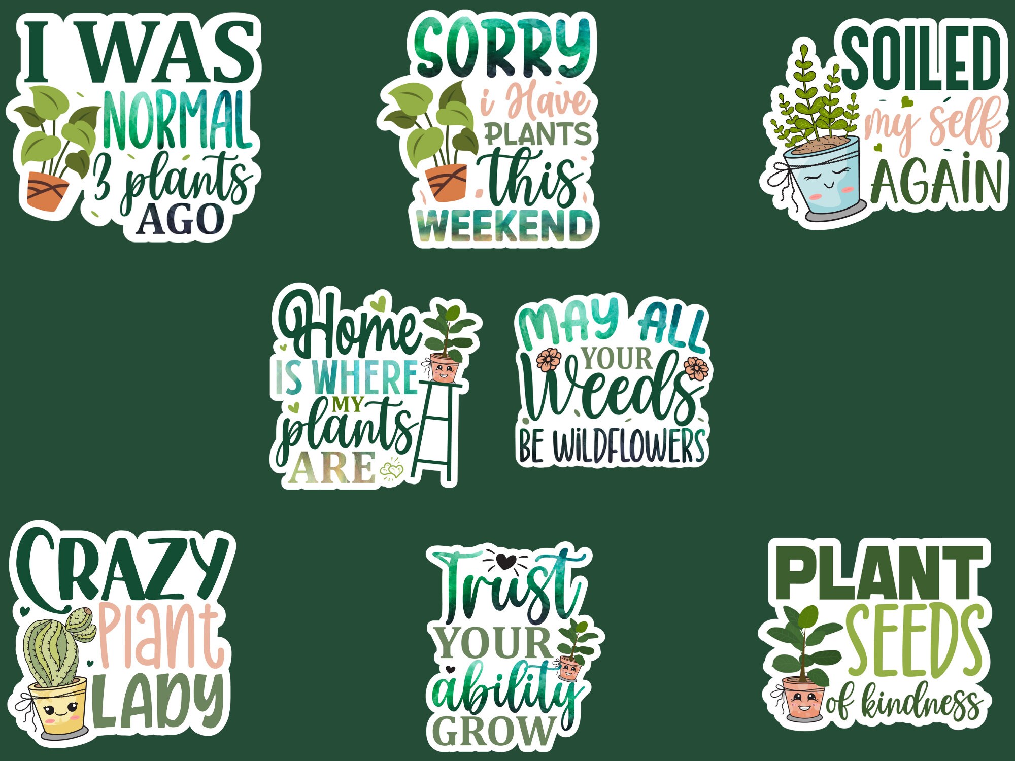 Mystery Pack Plant Vinyl Stickers - Etsy