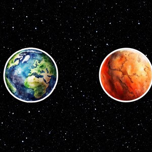 9 Vinyl Solar System Stickers Set - Etsy