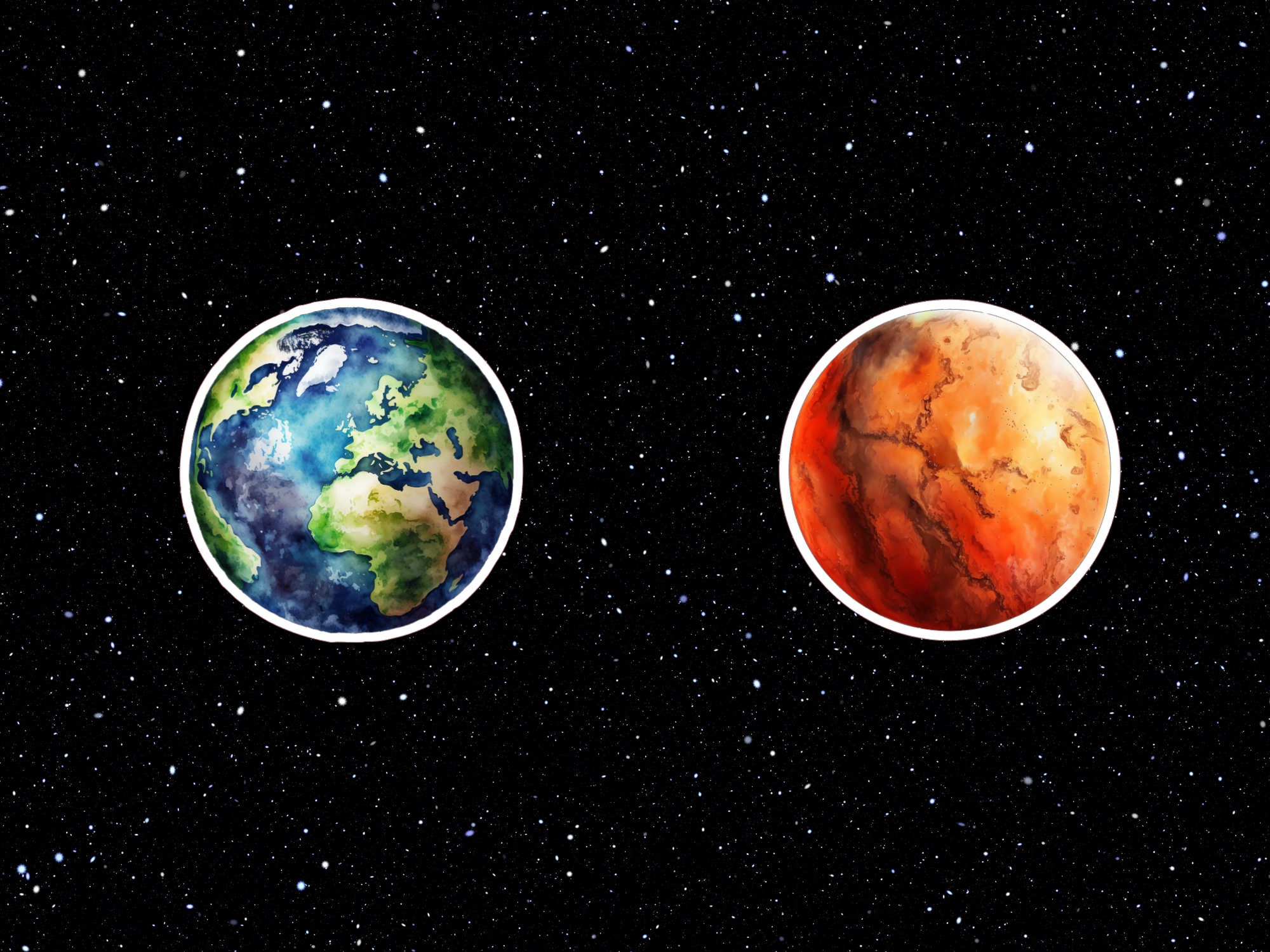 9 Vinyl Solar System Stickers Set - Etsy