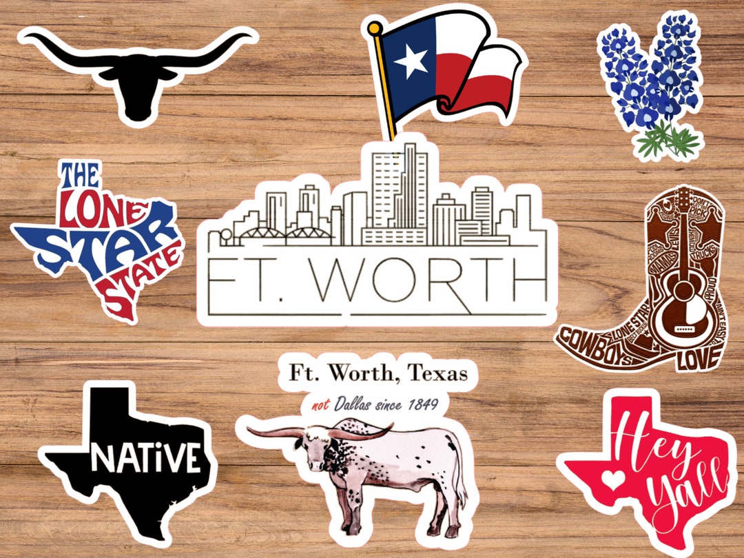 Ft. Worth Texas Lone Star State Sticker Set - Etsy