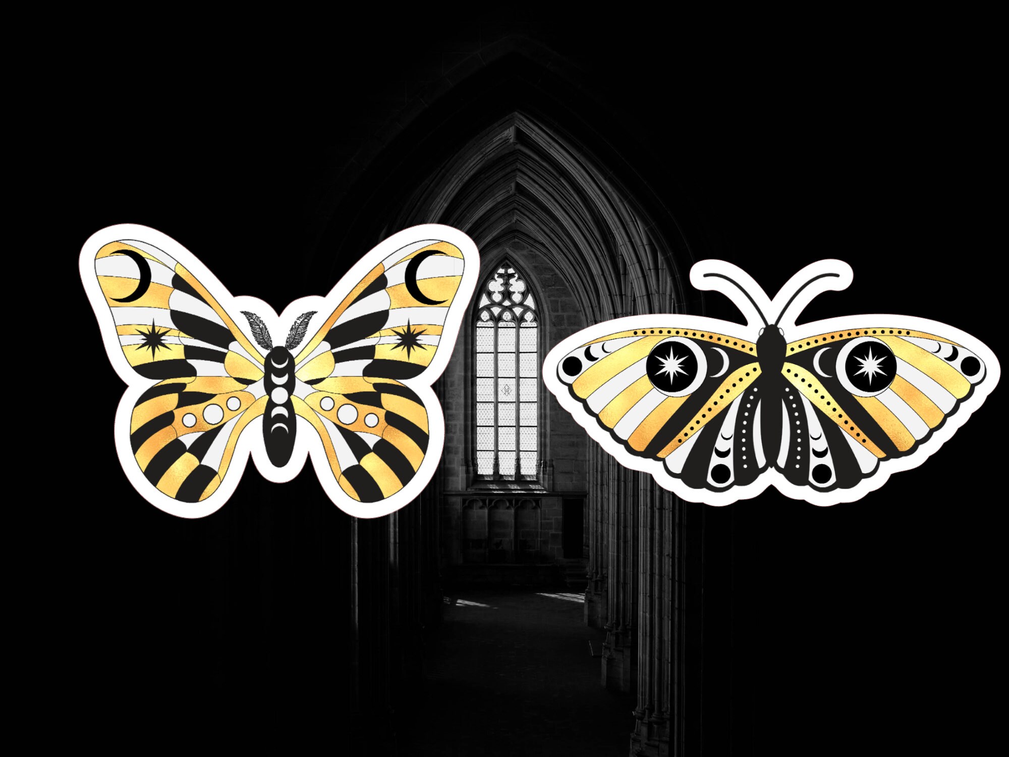 8 Waterproof Moth Sticker Set - Etsy