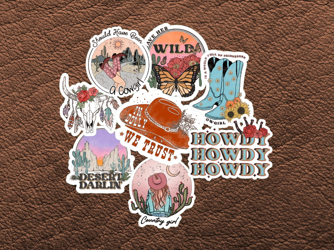 8 Cowgirl Western Stickers - Etsy