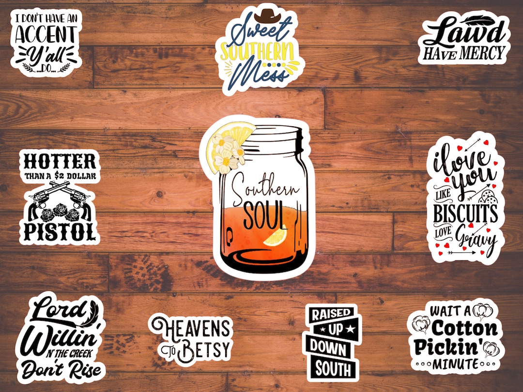 10 Southern Sass Sticker Set - Etsy