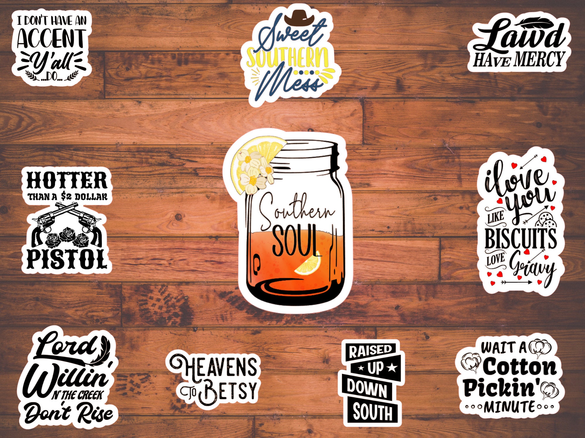 10 Southern Sass Sticker Set - Etsy