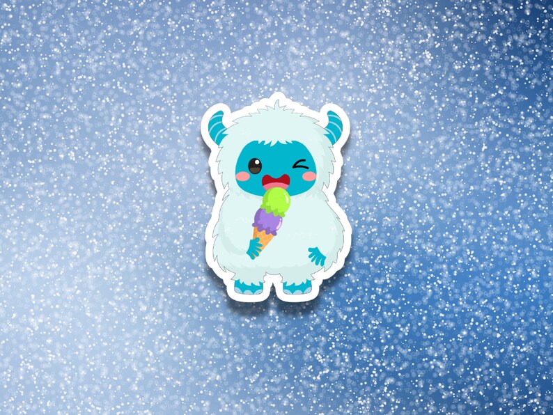 5 Kawaii Yeti Sticker Pack - Etsy
