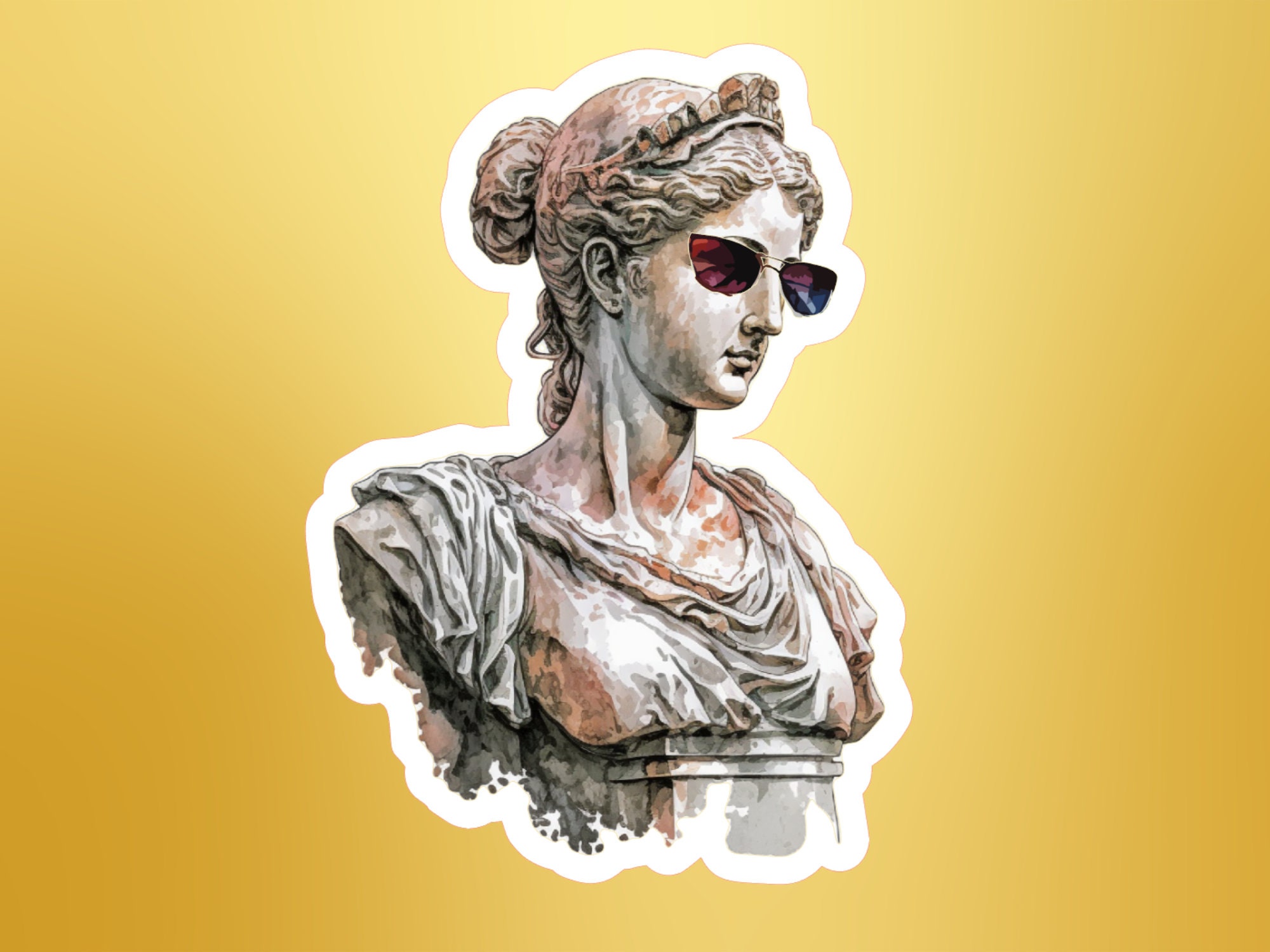 Set of 4 Funny Greek Statues Stickers Set - Etsy