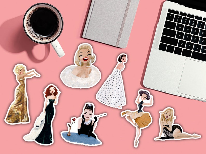 7 Glamour Girl Stickers - Etsy