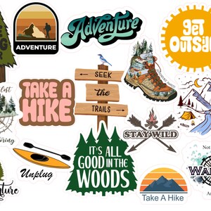 15 Adventure Nature Camping Vinyl Stickers Set - Etsy