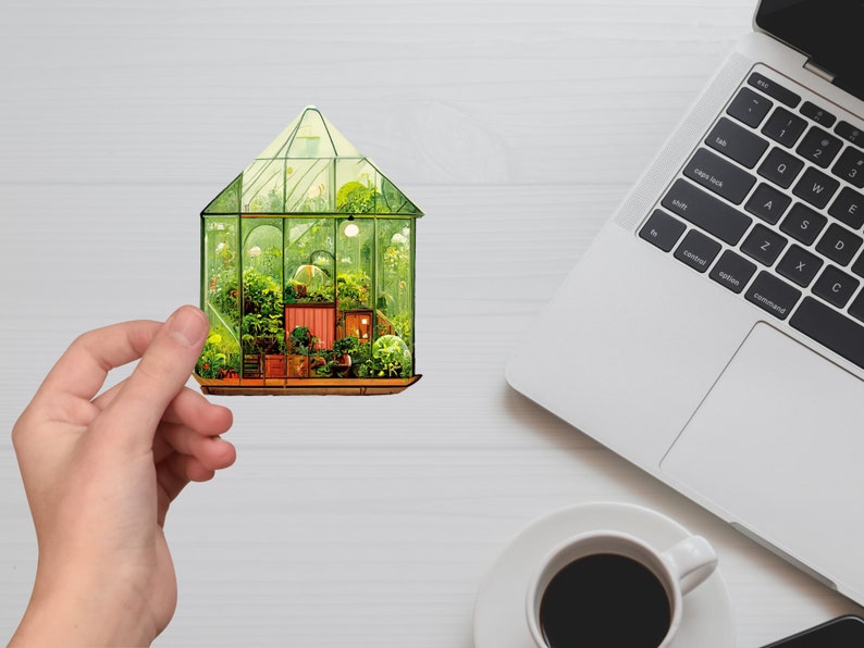 Set of 4 Botanical Greenhouse Stickers Set - Etsy