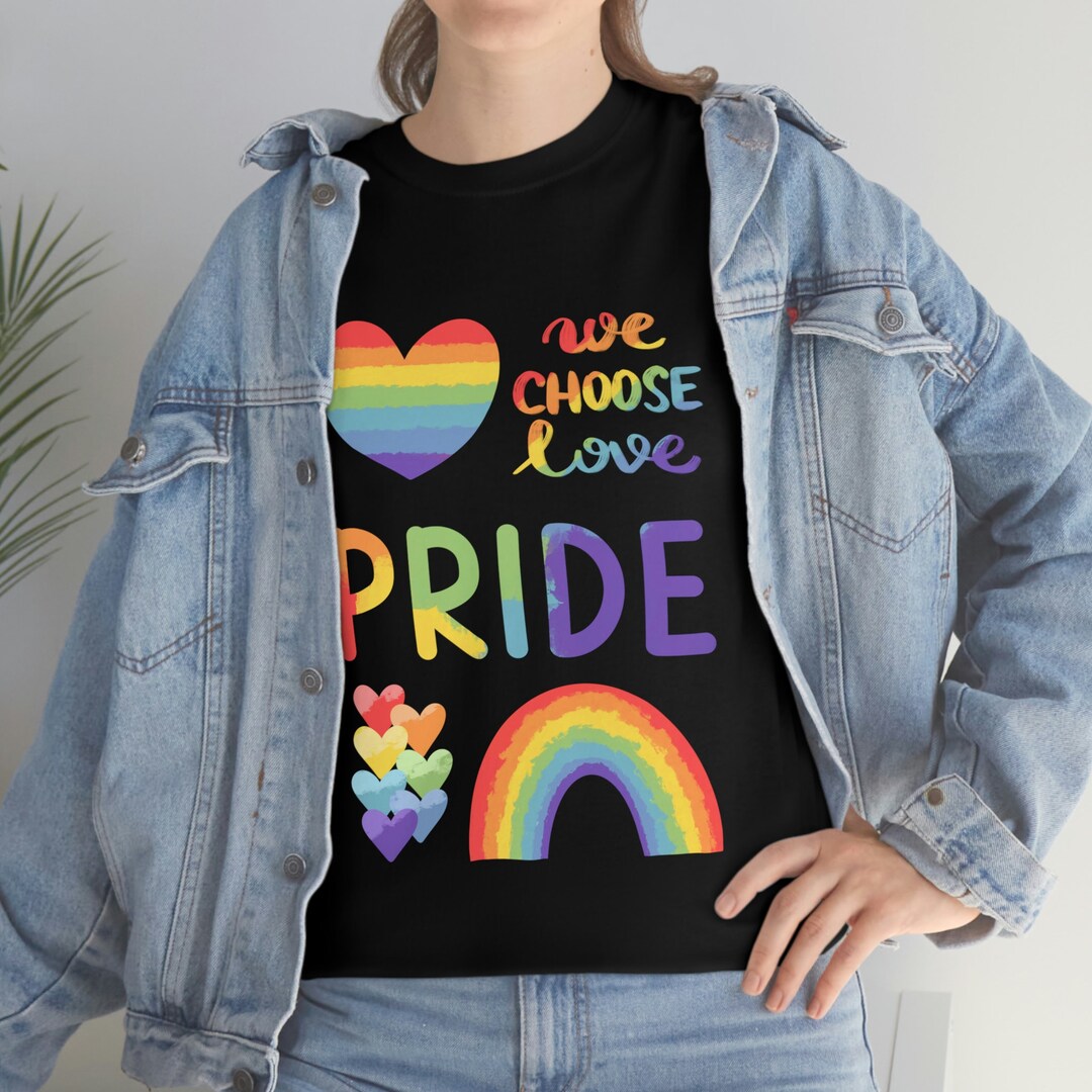 Pride We Choose Love T-shirt, Rainbow Heart T-shirt, Pride Heart Shirt ...