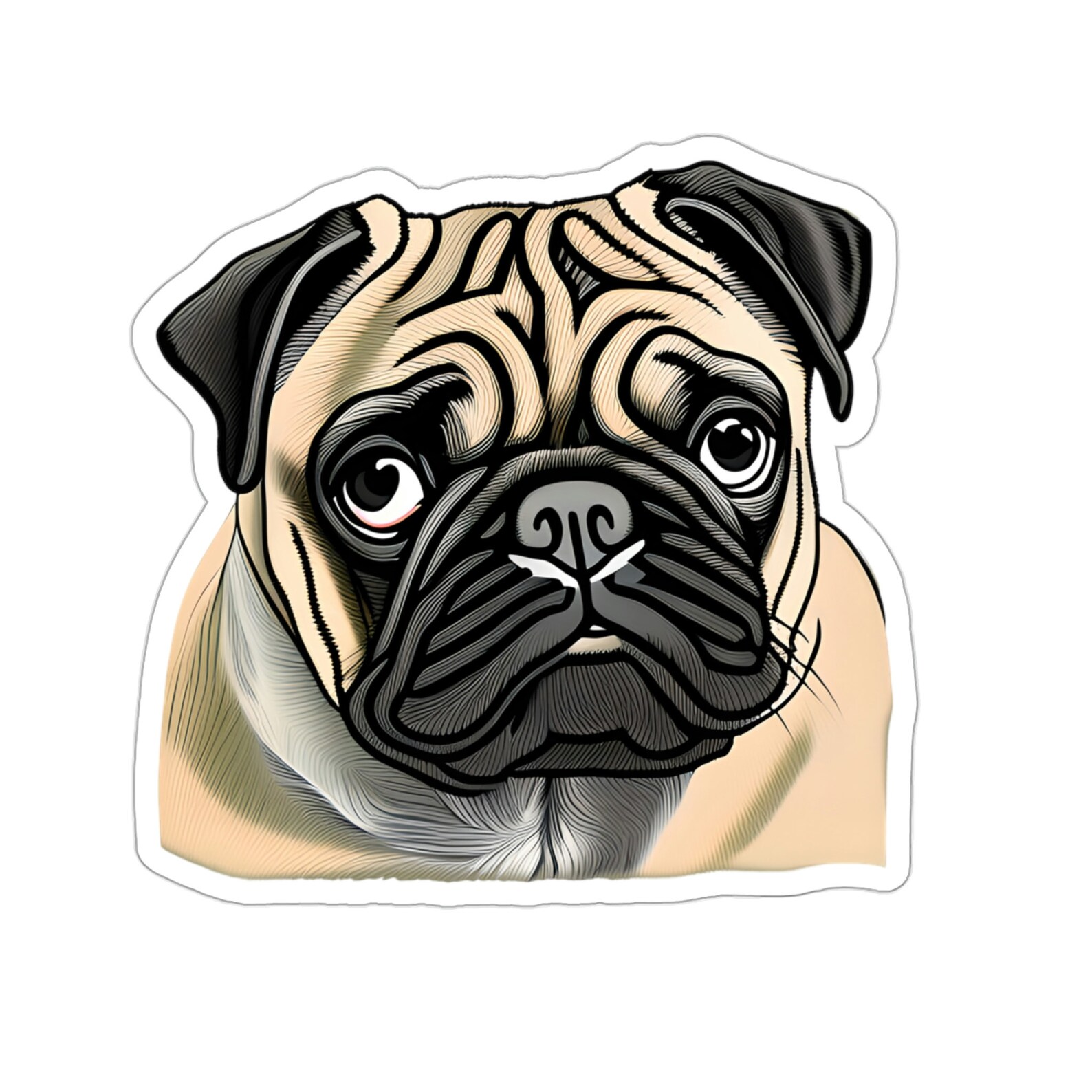 Pug Mom, Pug Sticker, Pug Kiss-cut Stickers, Pug Sticker for Laptop ...