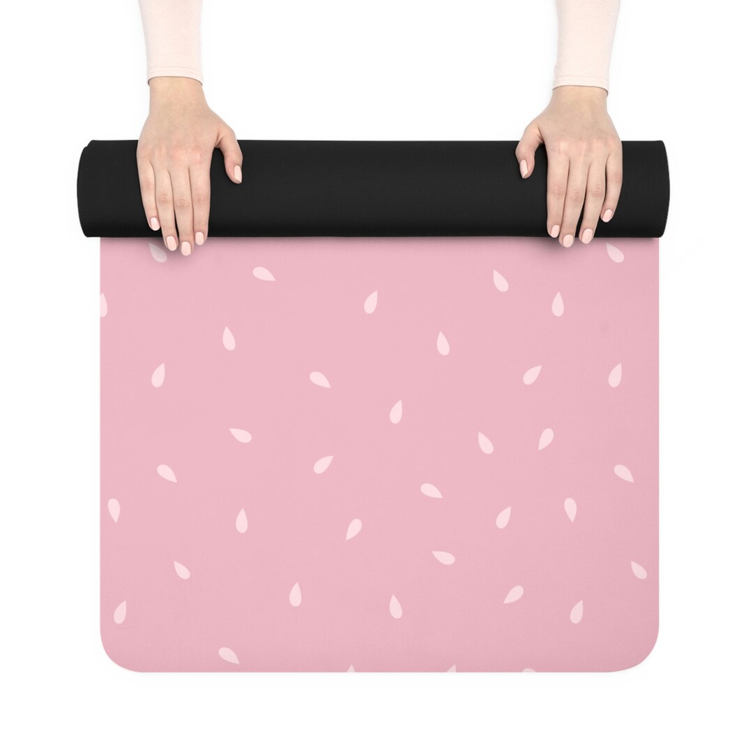 Super Cute Light Pink Watermelon Seeds on Pink Background Rubber Yoga ...