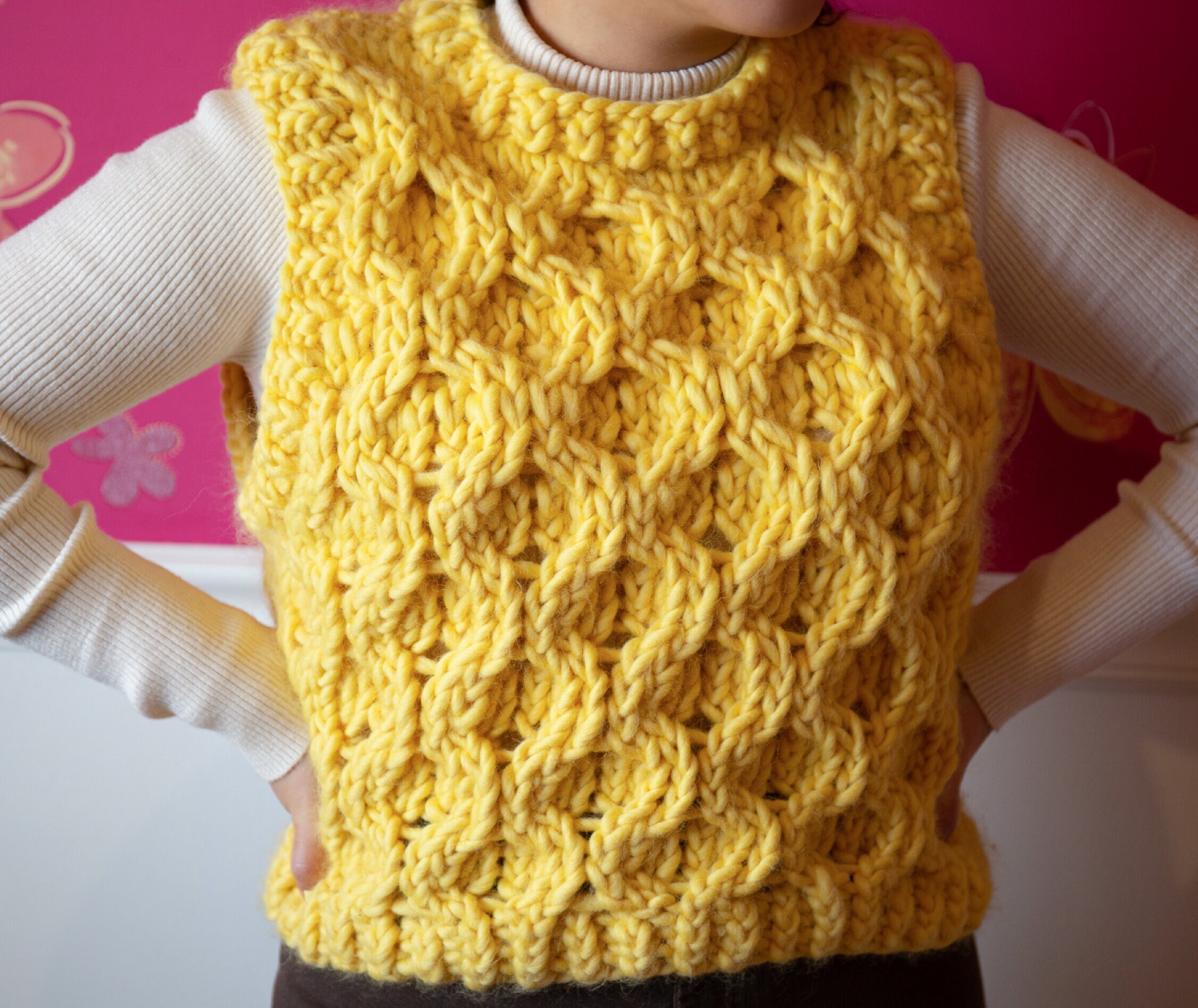 Knitting Vest Pattern, Chunky Knitting Pattern, Cable Knit Vest Pattern ...