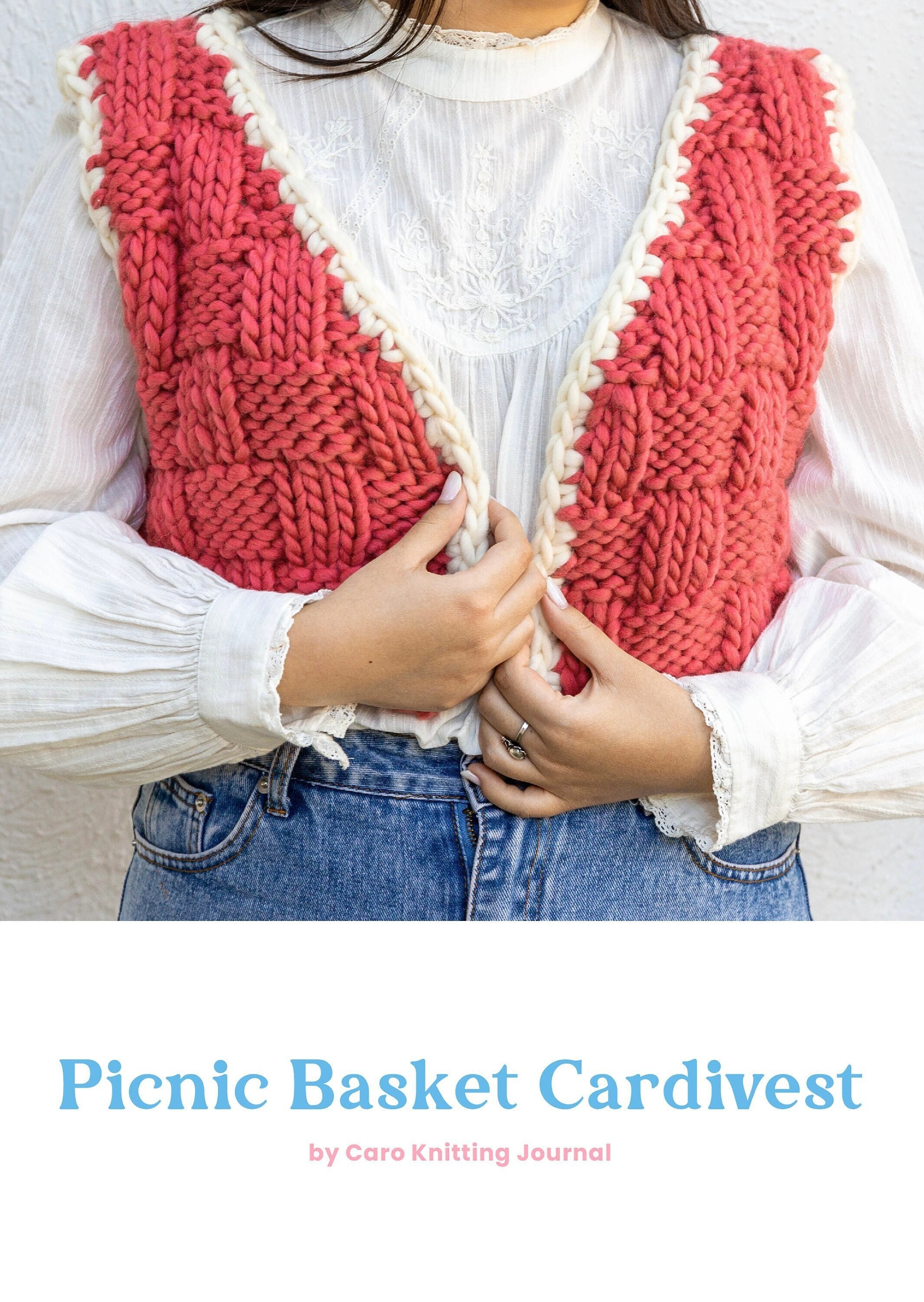 Chunky Knitting Pattern, Cropped Vest, Chunky Knit Sweater Vest ...