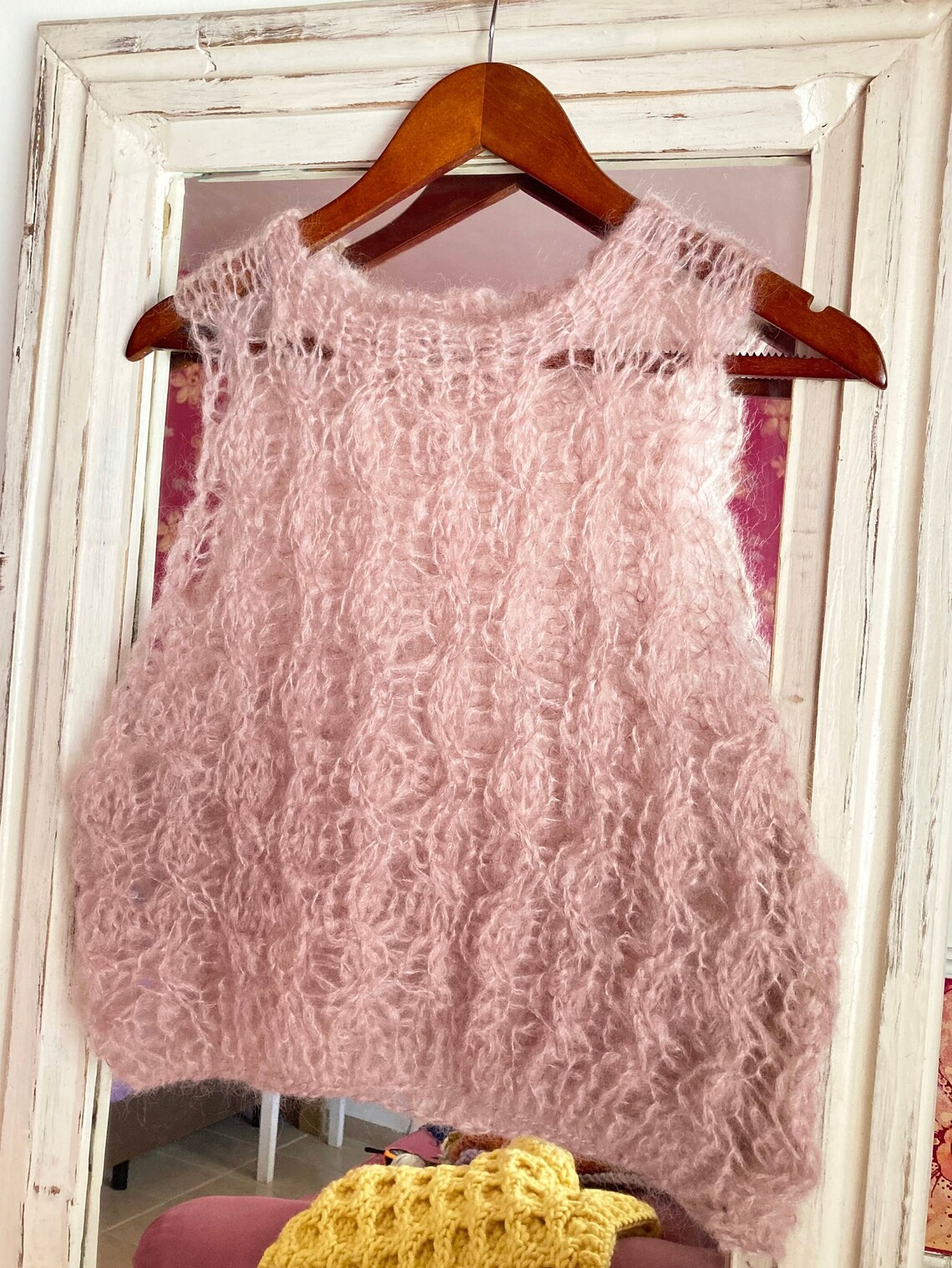 Knitting Vest Pattern Mohair, Cropped Knit Vest, Knit Slipover Pattern ...