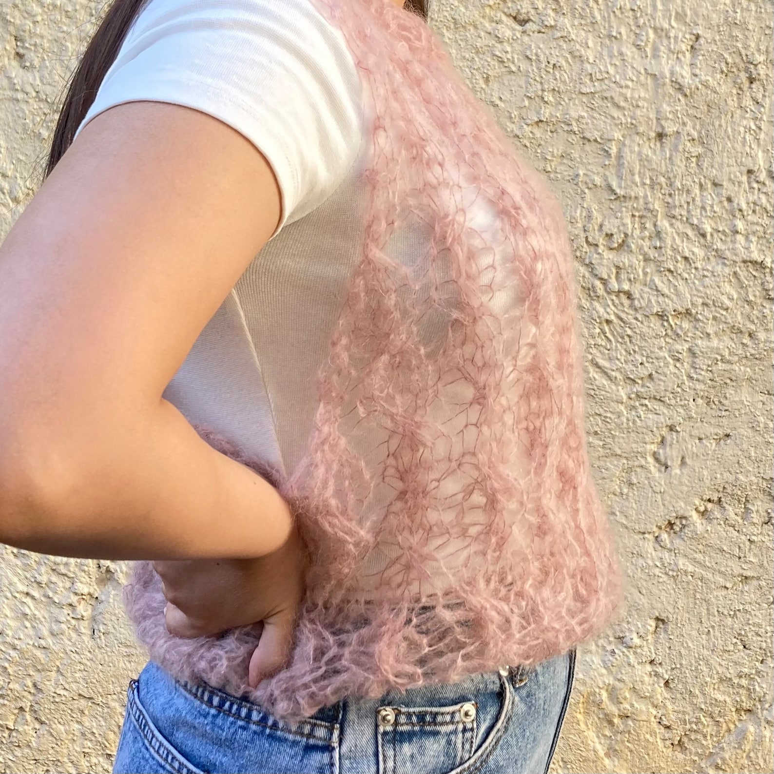Knitting Vest Pattern Mohair, Cropped Knit Vest, Knit Slipover Pattern ...