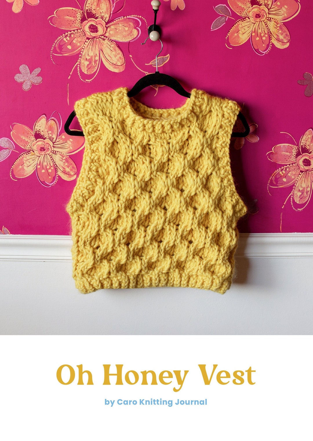 Knitting Vest Pattern, Chunky Knitting Pattern, Cable Knit Vest Pattern ...